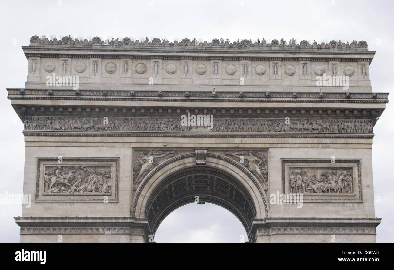 Paris, France - famous Triumphal Arch (Arc de Triomphe) located at the ...