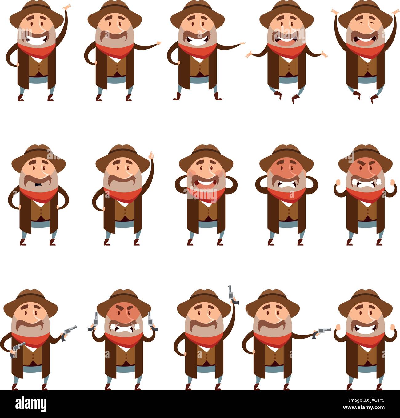 Set of flat Cowboy icons Stock Vector Image & Art - Alamy