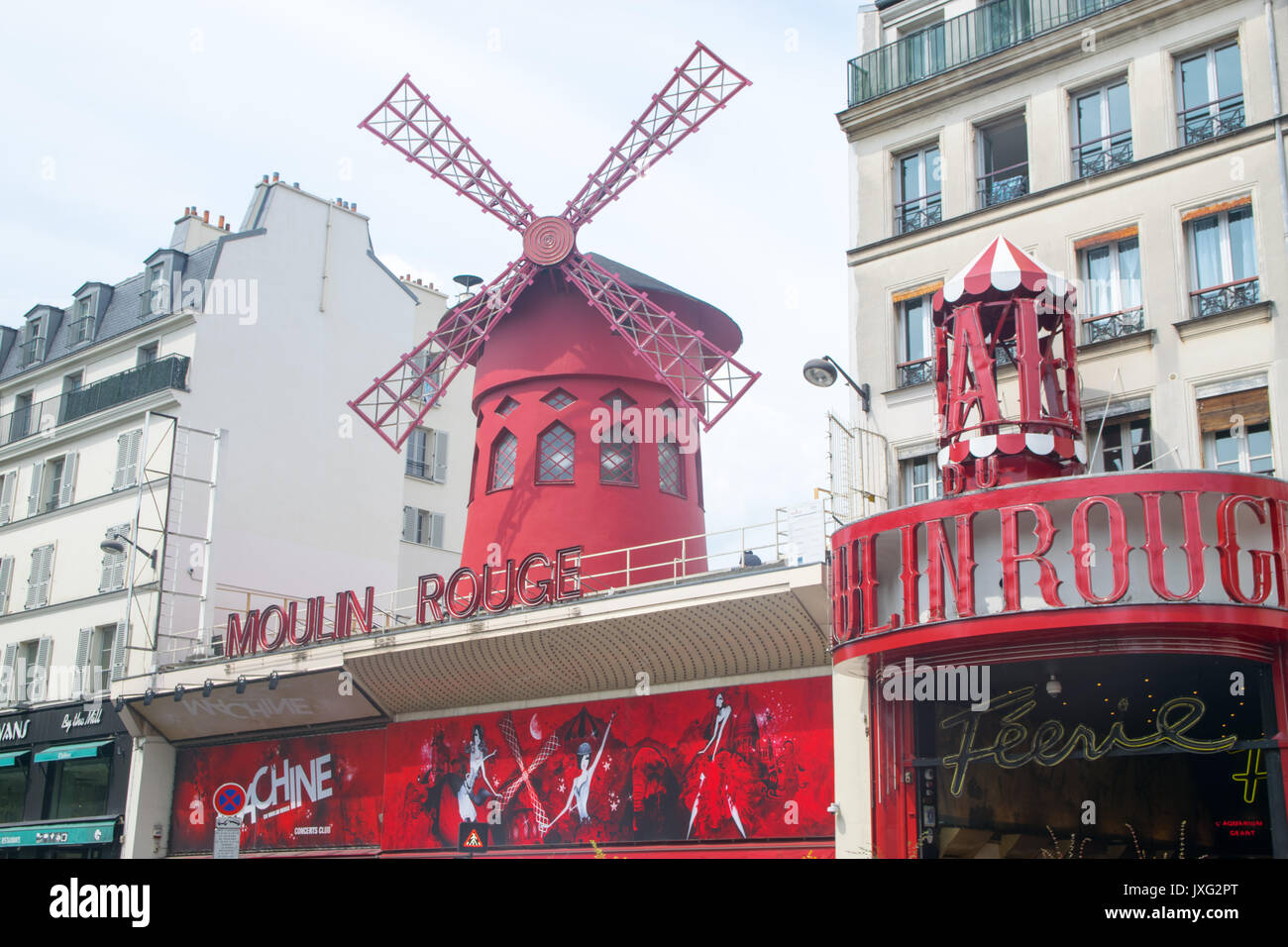 PARIS, FRANCE - JUNE 06, 2017: Moulin Rouge is a famous Parisian ...