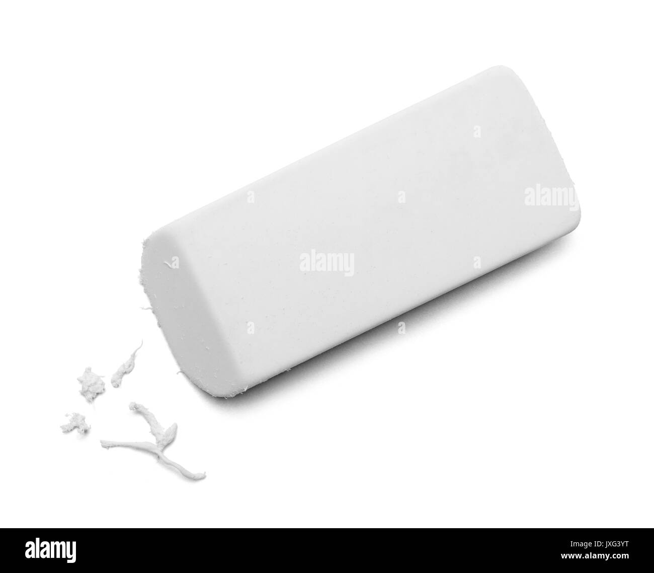 Used White Eraser Top View Isolated on White Background Stock Photo - Alamy