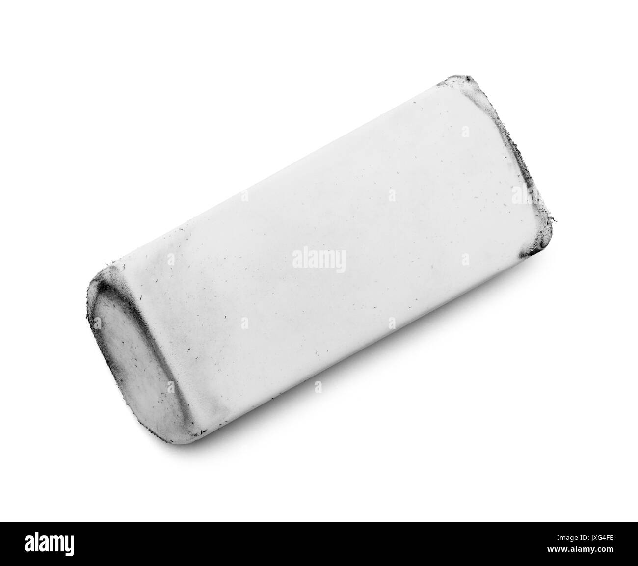 Worn Used White Eraser Isolated on White Background Stock Photo - Alamy