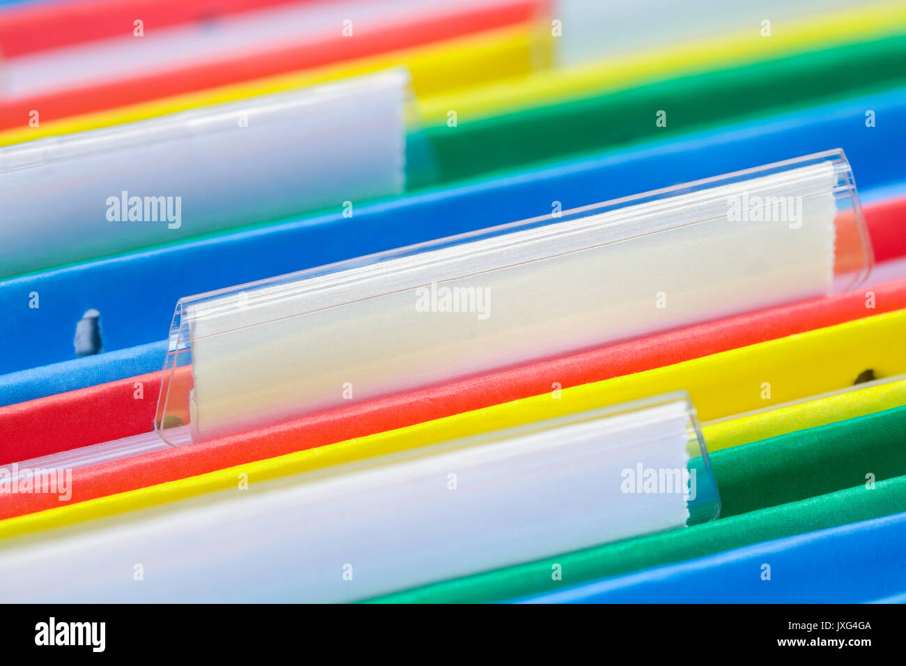 Colored File Folder with Tabs Close Up Stock Photo - Alamy