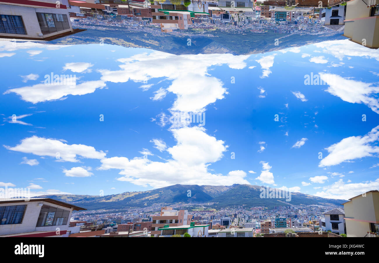Financial District of Quito, Naciones Unidas Boulevard with mirrored ...