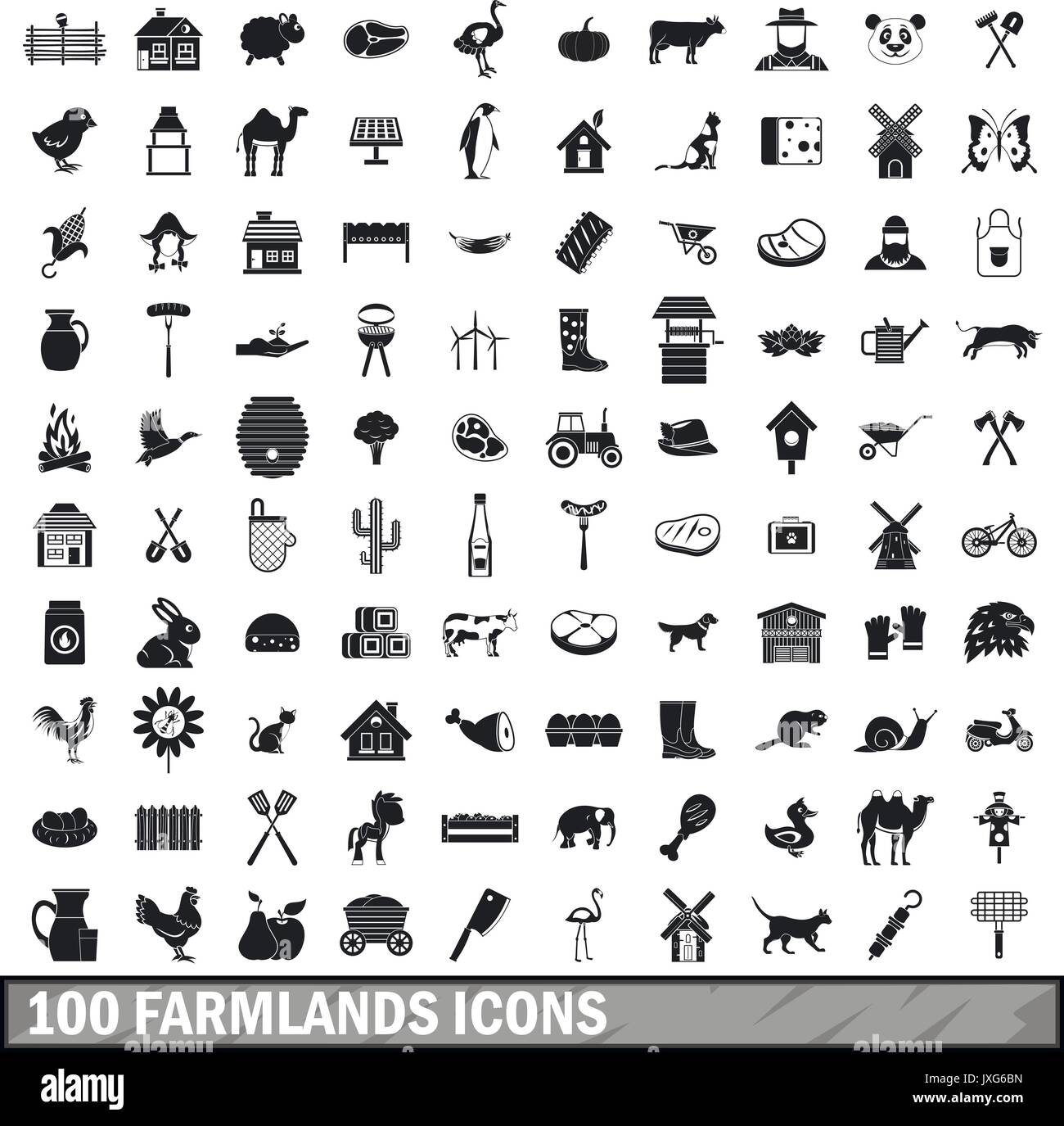 100 farmlands icons set, simple style Stock Vector Image & Art - Alamy