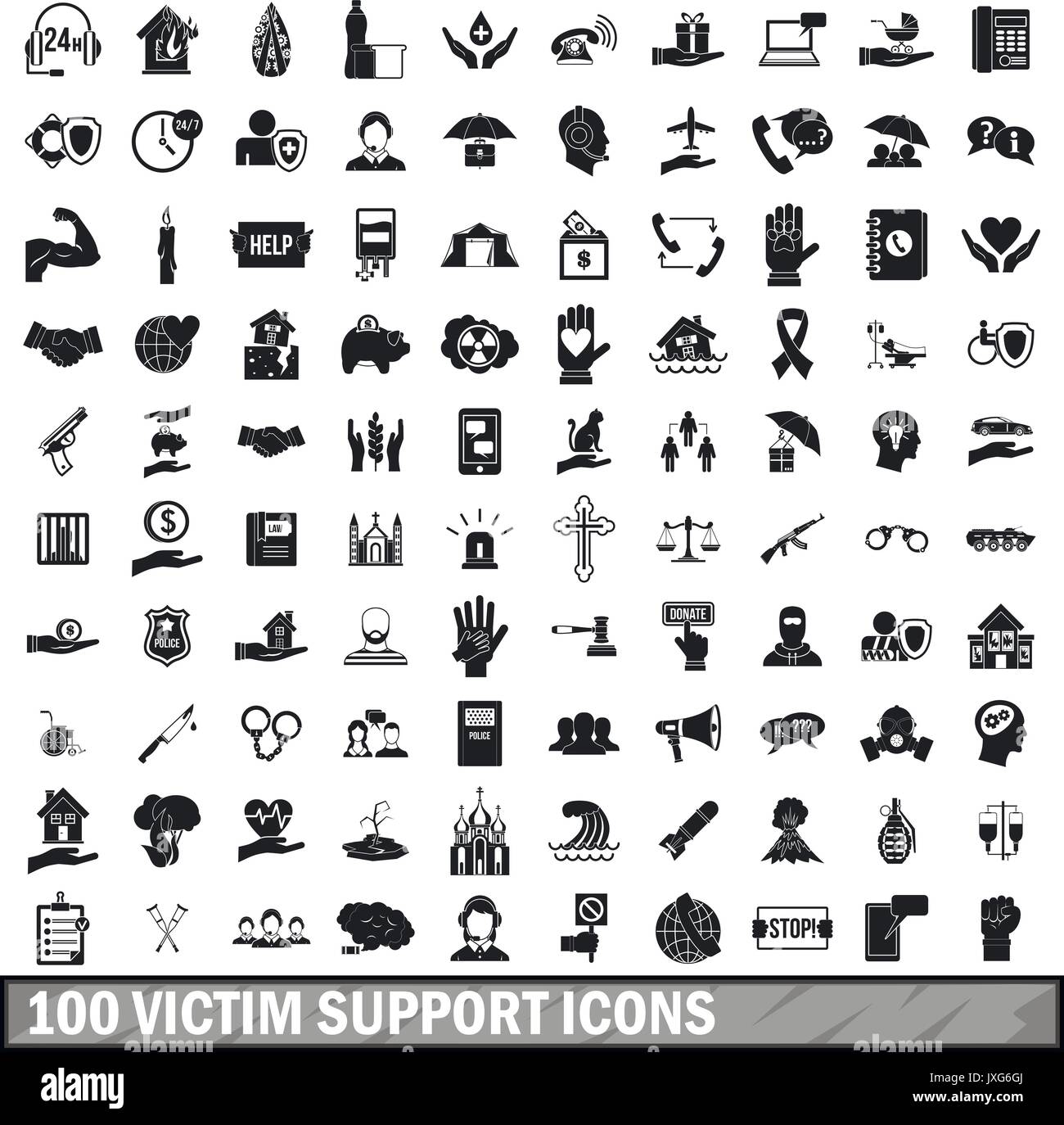100 victim support icons set, simple style Stock Vector Image & Art - Alamy