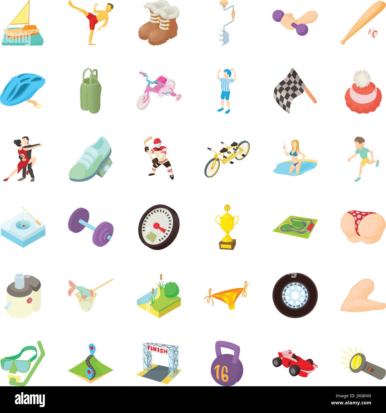 Activity icons set, cartoon style Stock Vector Image & Art - Alamy