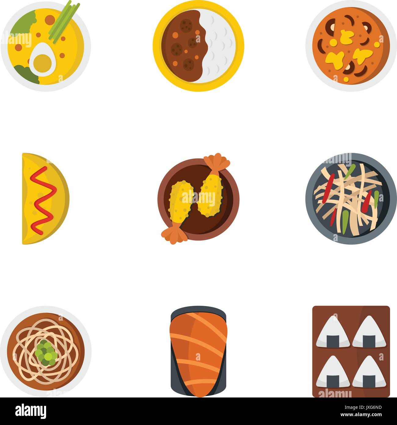 Food icons set, flat style Stock Vector Image & Art - Alamy