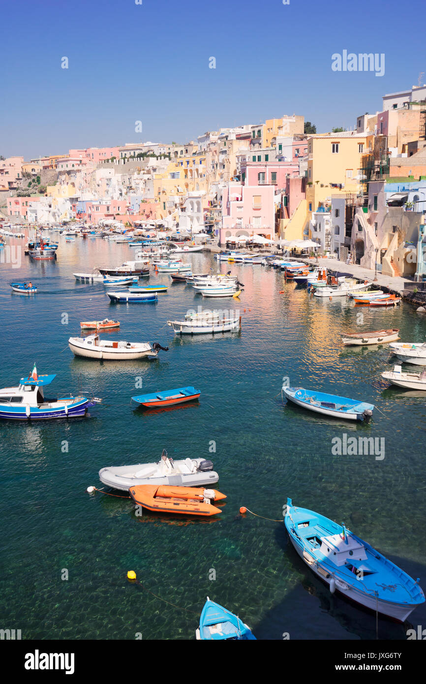 Procida island colorful town with harbor, Italy Stock Photo - Alamy