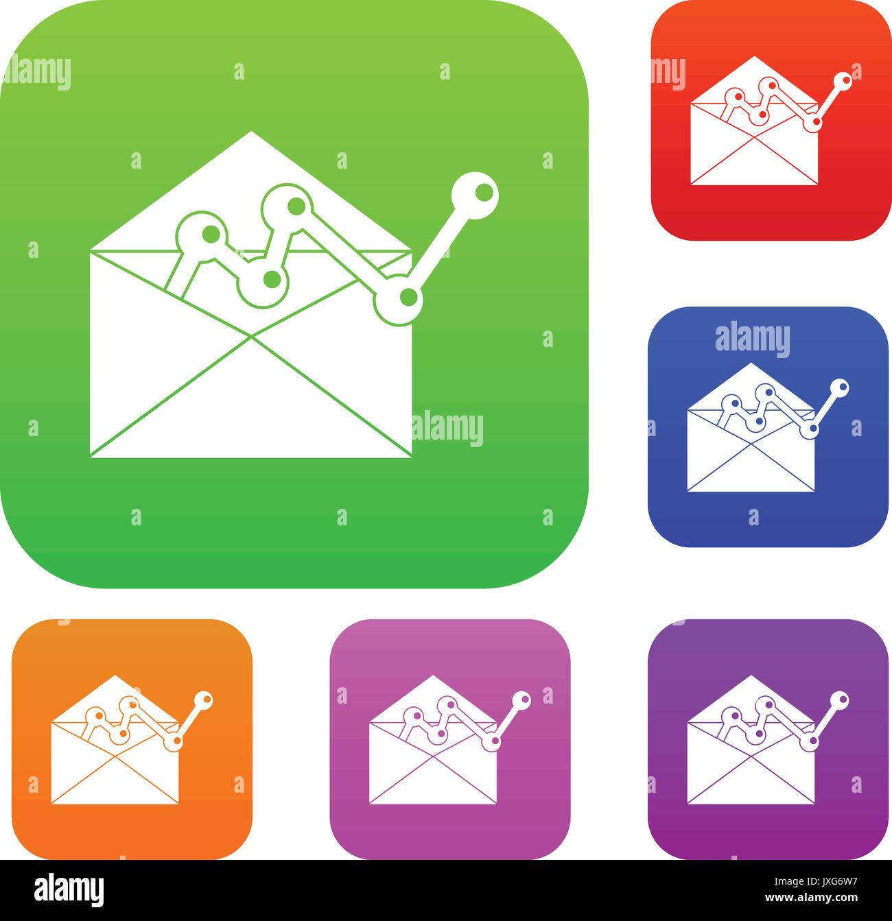 Envellope with graph set collection Stock Vector Image & Art - Alamy