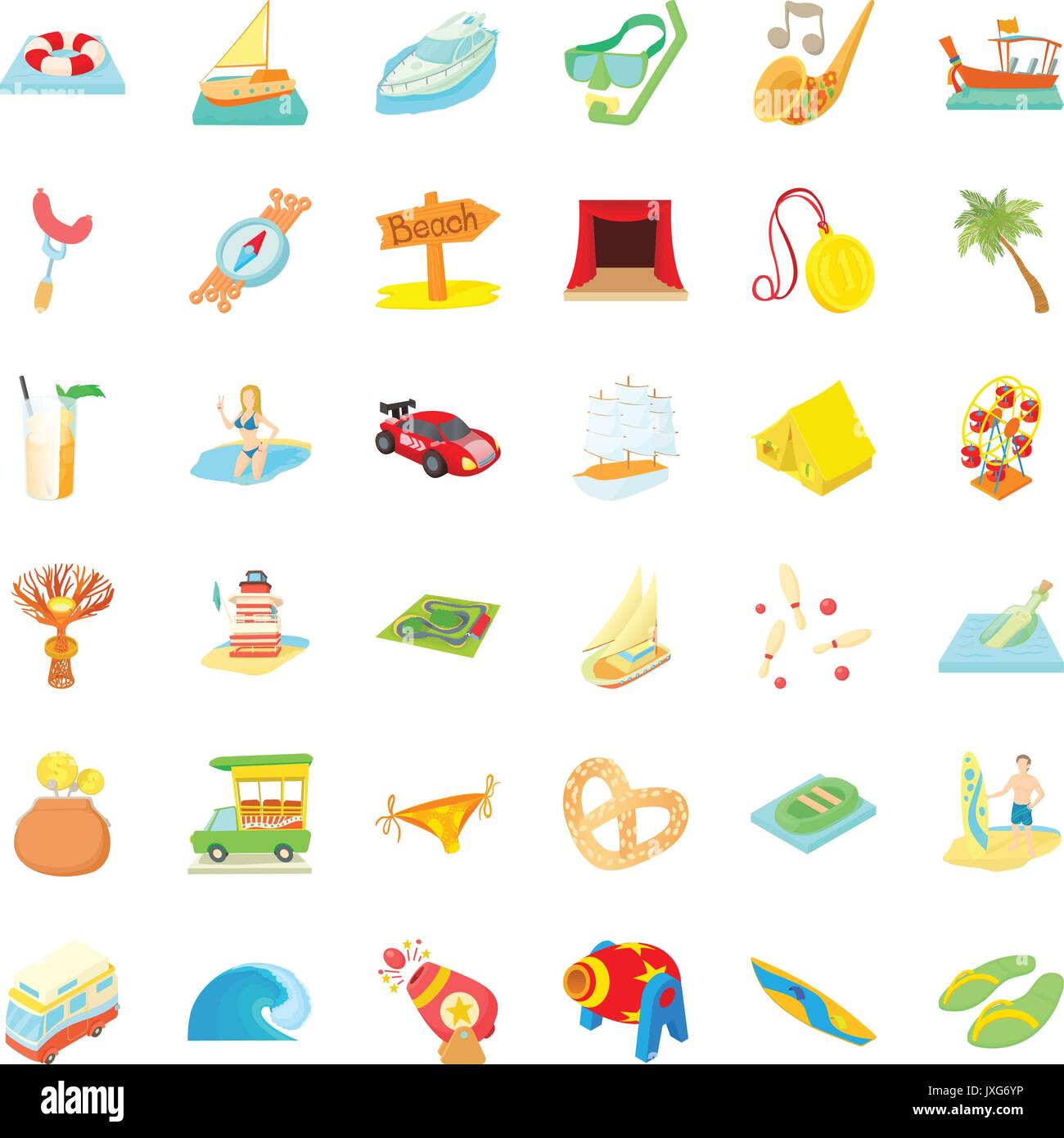 Adventure time icons set, cartoon style Stock Vector Image & Art - Alamy