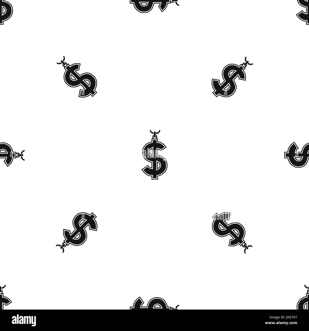 Necklace of dollar symbol pattern seamless black Stock Vector Image ...