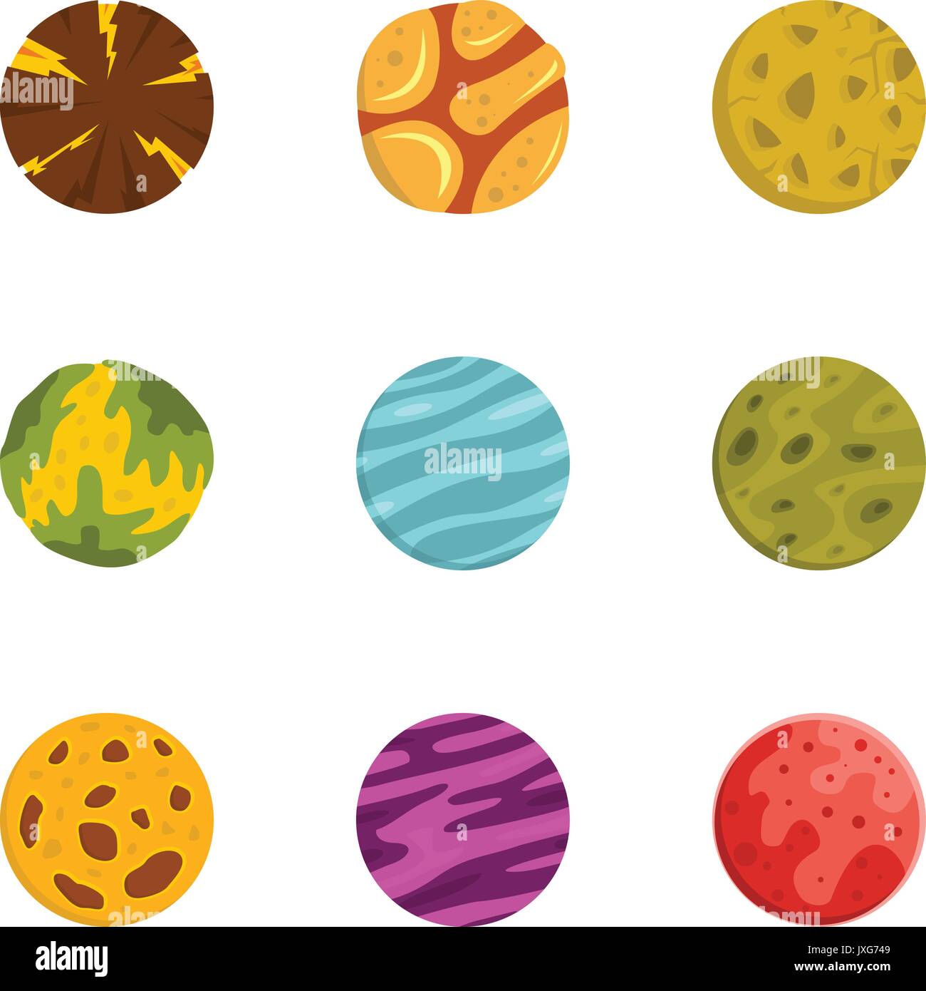 Space planet icons set, flat style Stock Vector Image & Art - Alamy