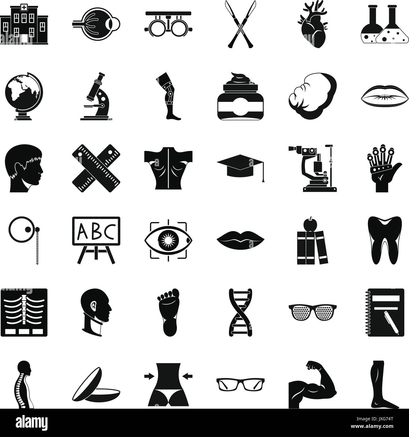 Anatomy icons set, simple style Stock Vector Image & Art - Alamy