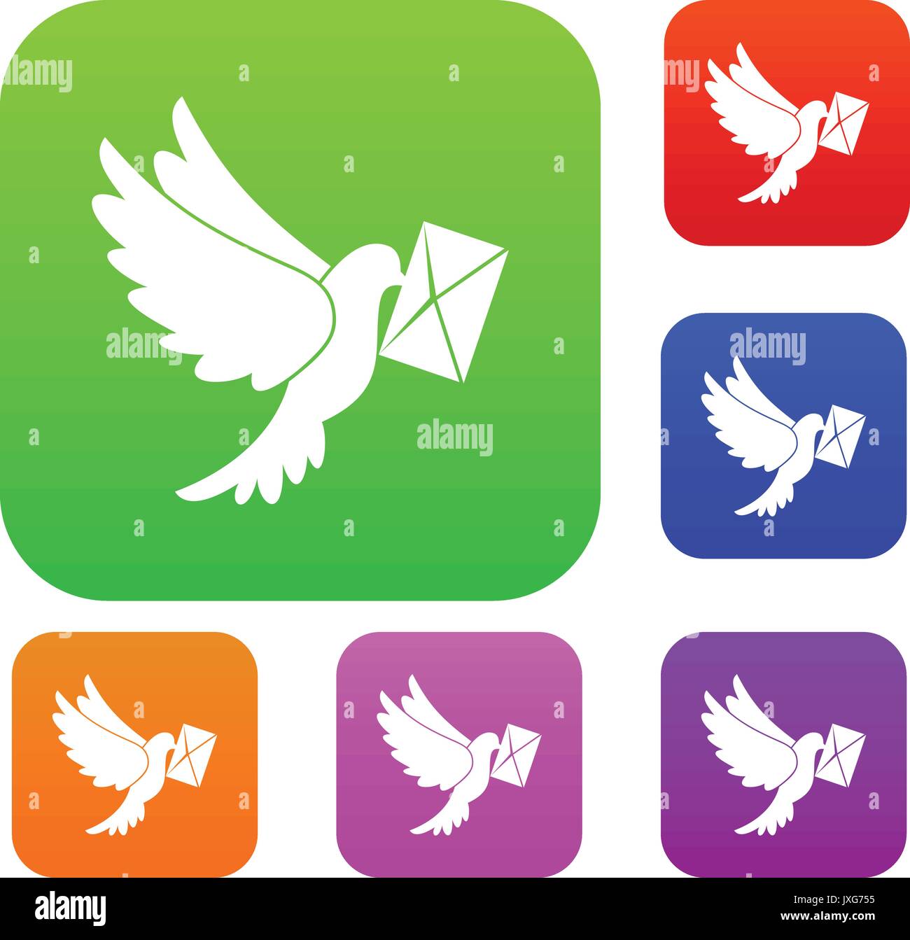 Dove carrying envelope set collection Stock Vector Image & Art - Alamy