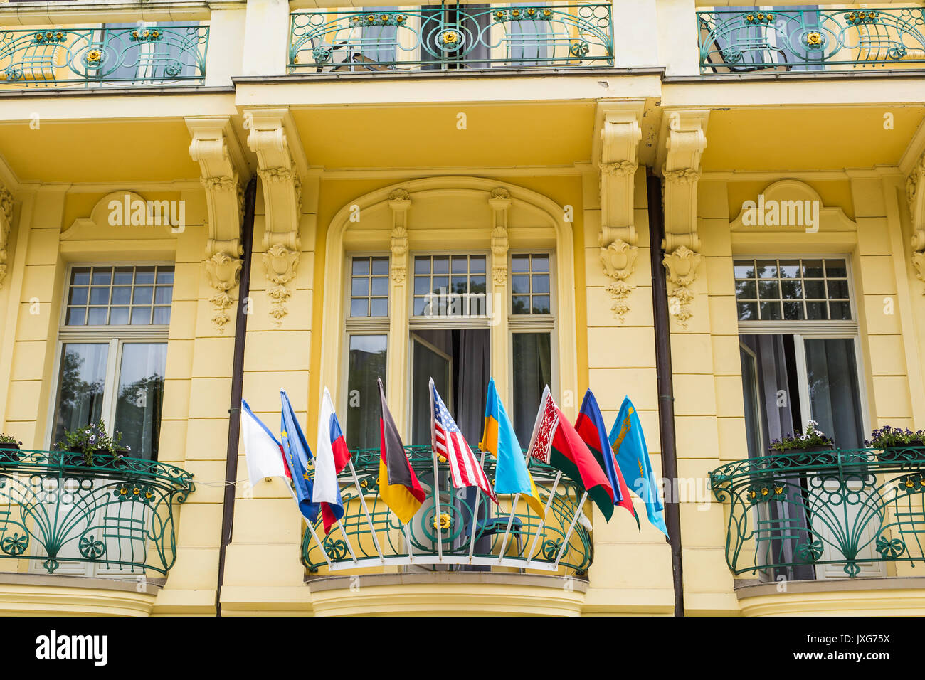 Flags of the World in front of a Buiding Stock Photo - Alamy