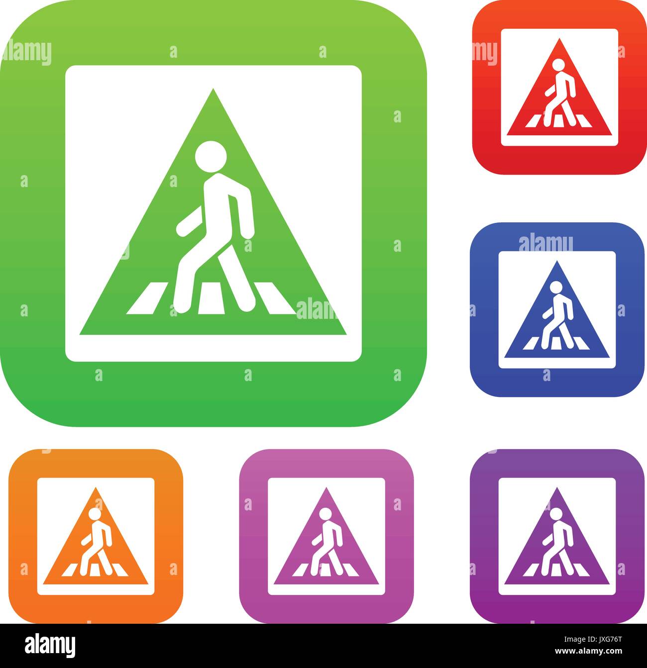 Pedestrian road sign set collection Stock Vector Image & Art - Alamy