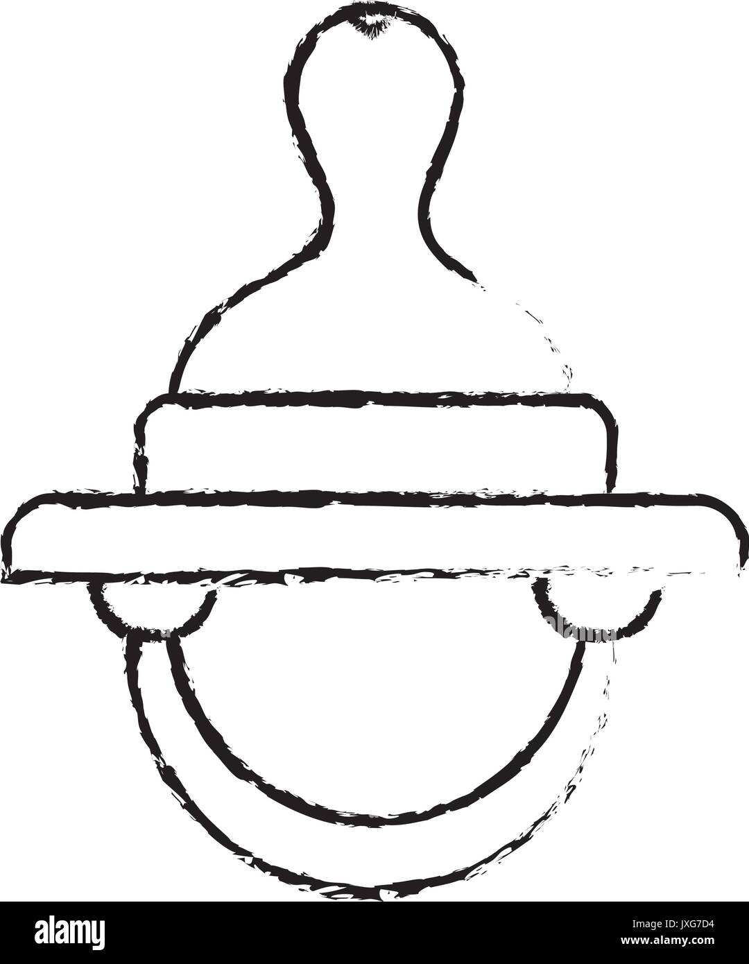 white background with monochrome blurred pacifier Stock Vector Image ...