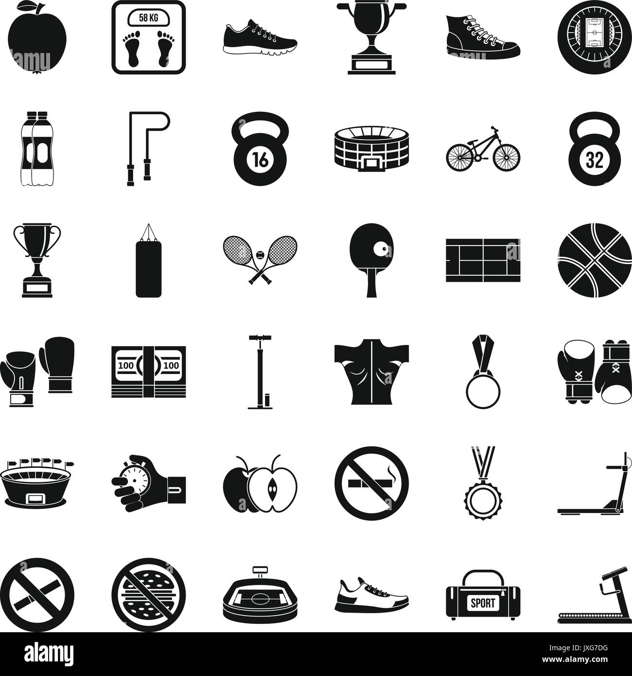 Boxing icons set, simple style Stock Vector Image & Art - Alamy