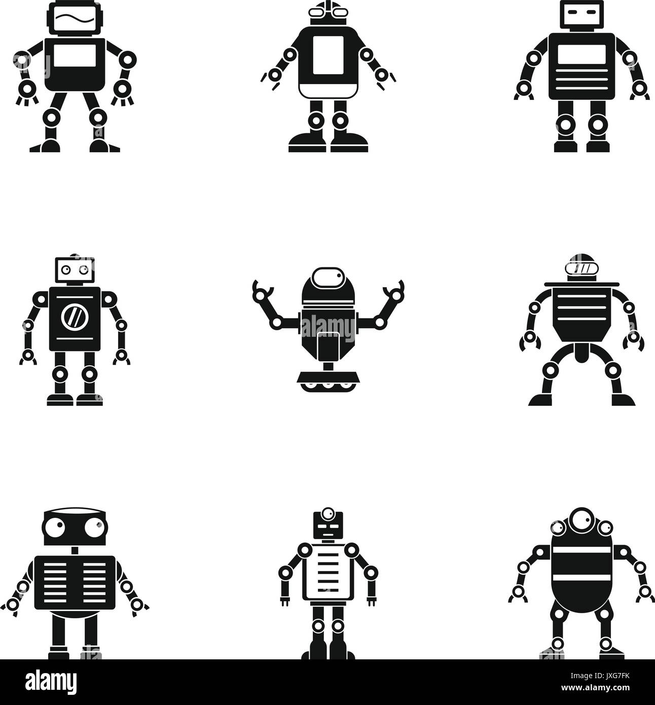 Robot icons set, simple style Stock Vector Image & Art - Alamy