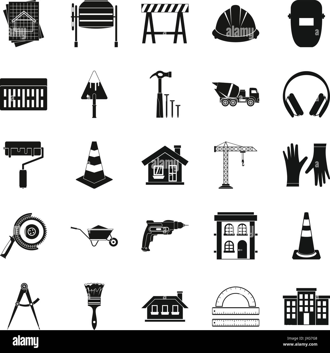 Undertaking icons set, simple style Stock Vector Image & Art - Alamy