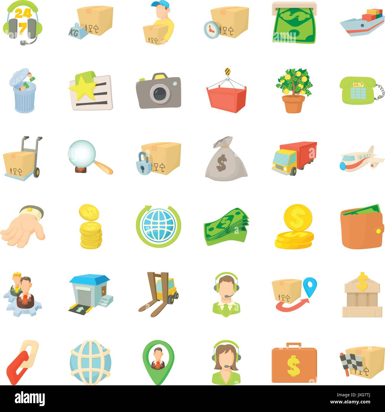 Business icons set, cartoon style Stock Vector Image & Art - Alamy