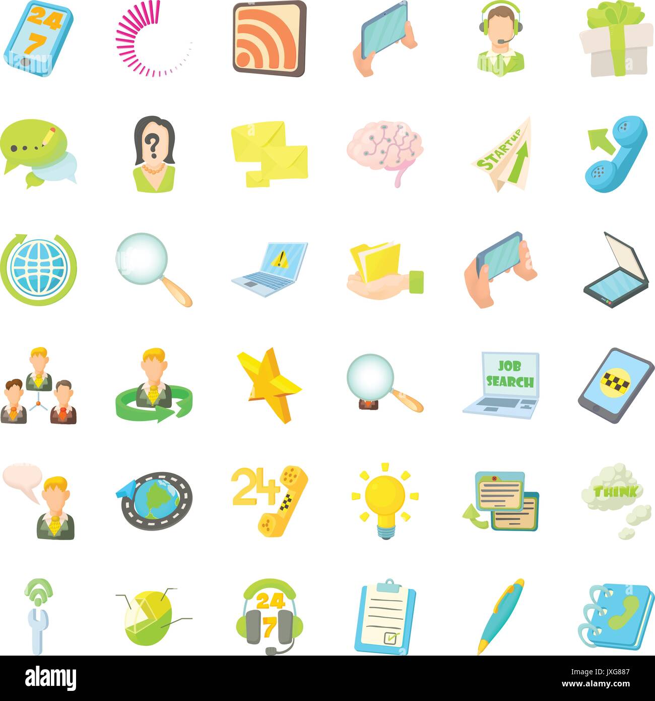 Call center icons set, cartoon style Stock Vector Image & Art - Alamy