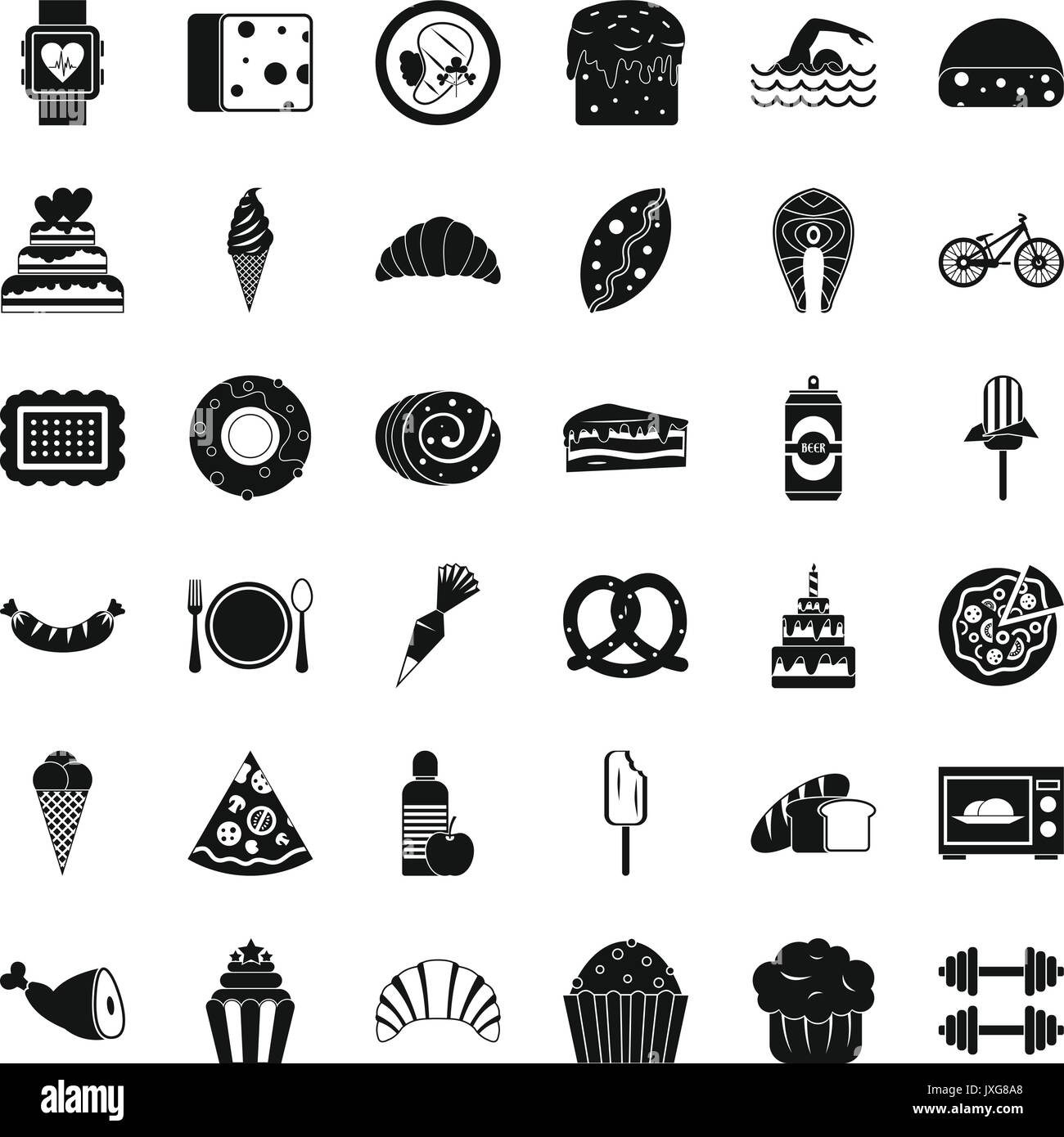 Calories icons set, simple style Stock Vector Image & Art - Alamy