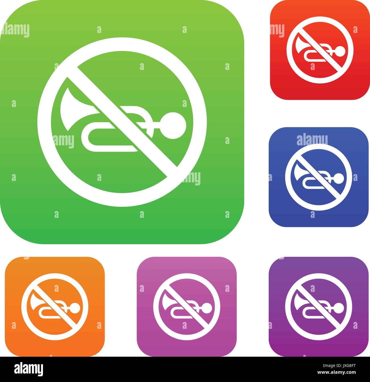 No horn traffic sign set collection Stock Vector Image & Art - Alamy