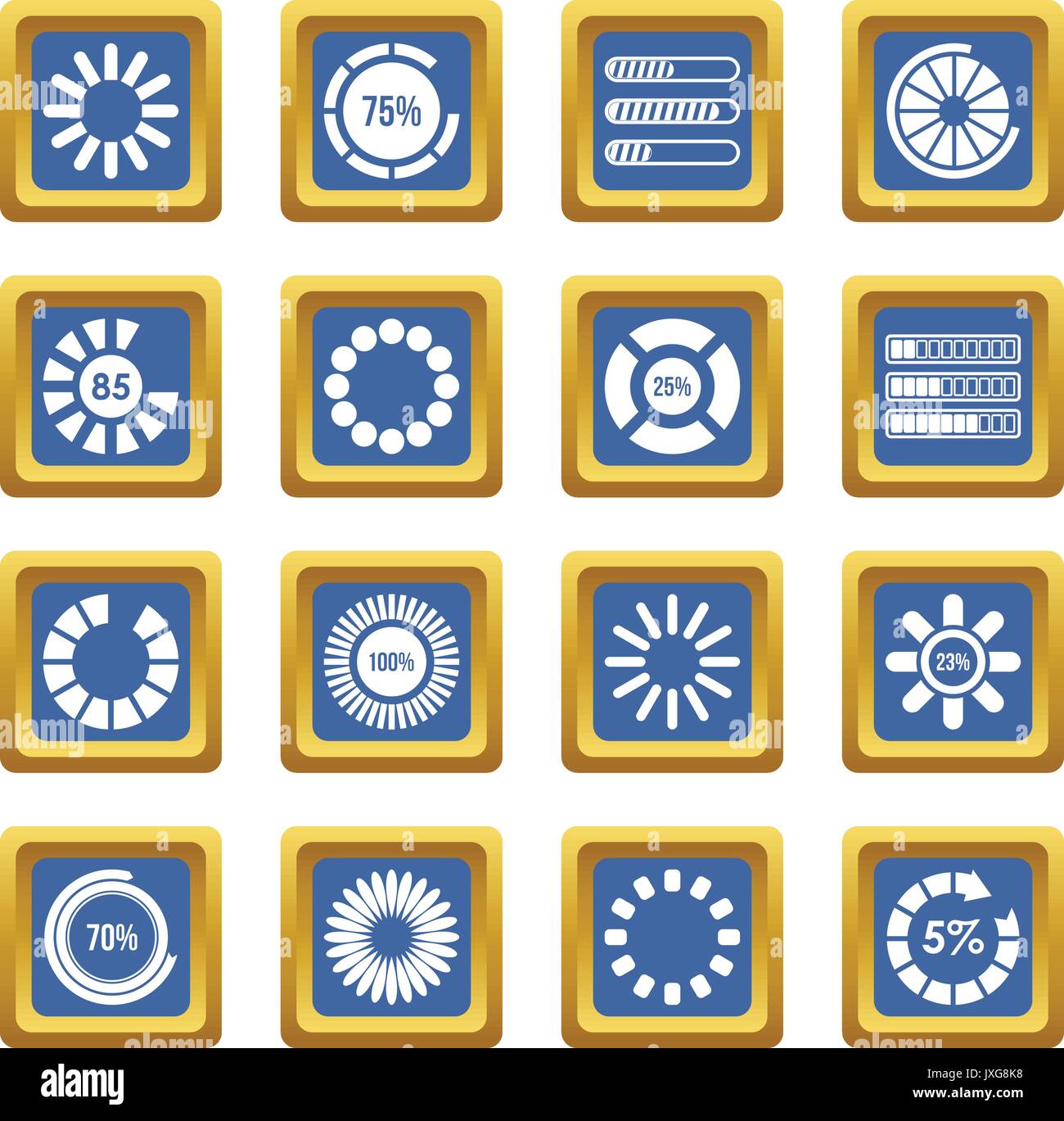 Loading bars and preloaders icons set blue Stock Vector Image & Art - Alamy