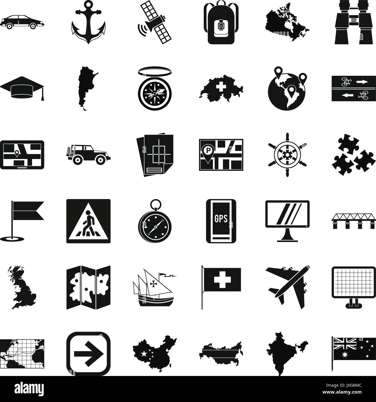 Cartography icons set, simple style Stock Vector Image & Art - Alamy
