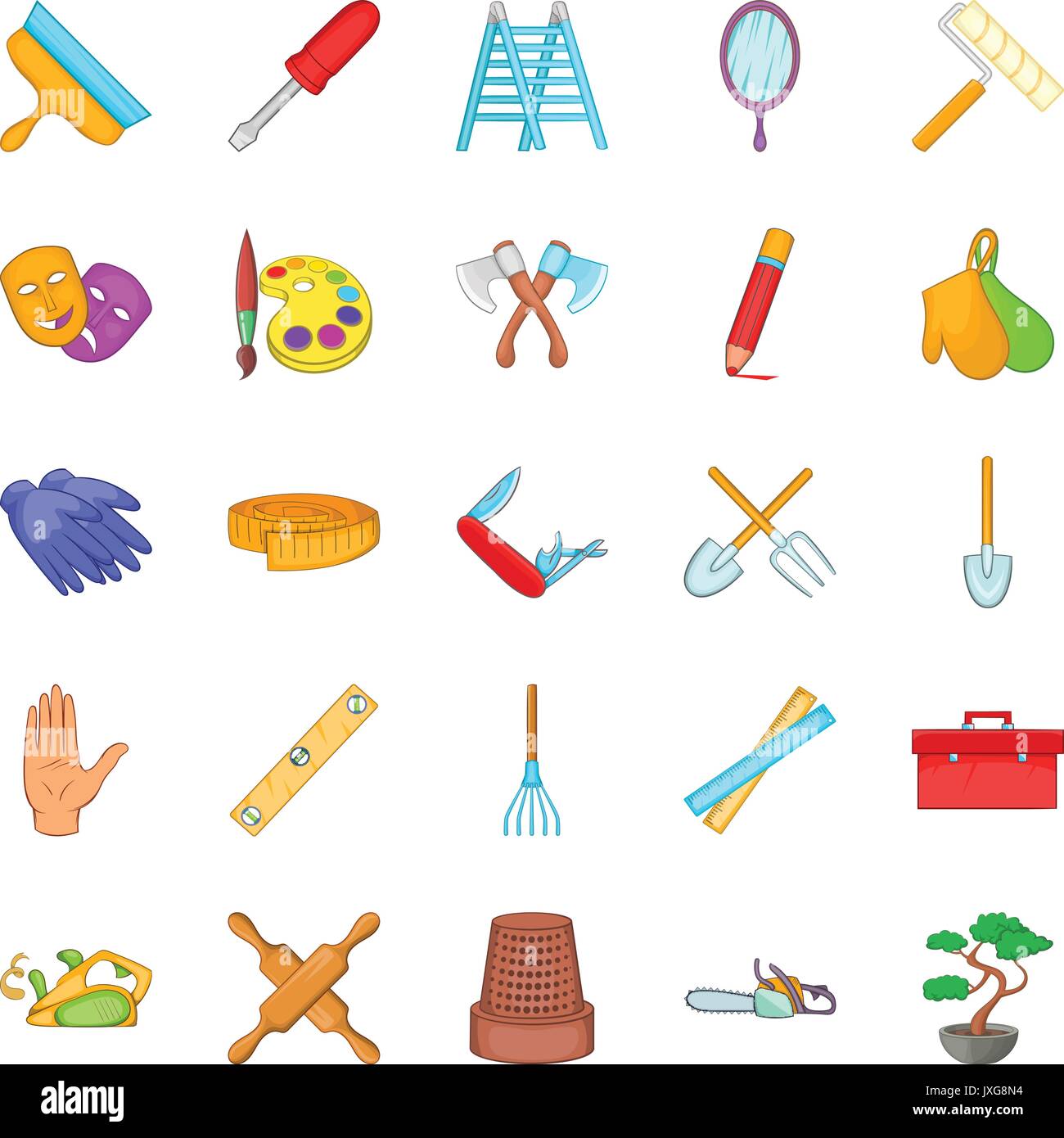 Craftsman icons set, cartoon style Stock Vector Image & Art - Alamy