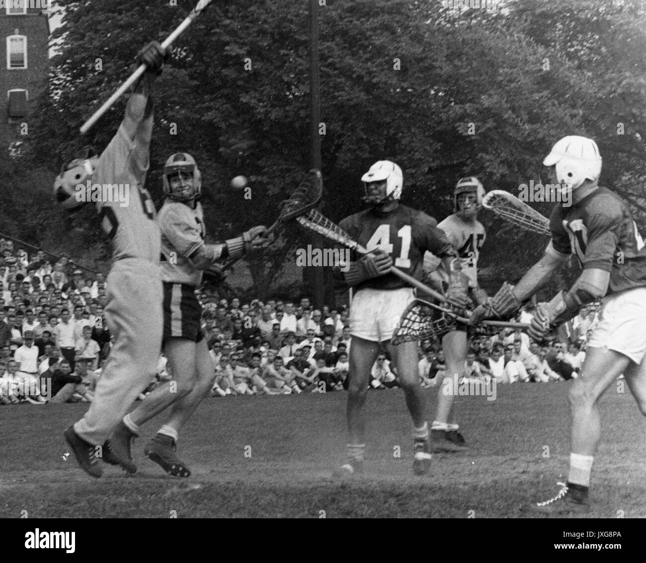 Lacrosse Odd action shot taken during an unidentified lacrosse match ...