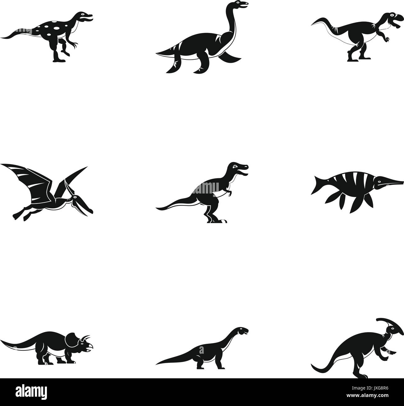 Dinosaur icons set, simple style Stock Vector Image & Art - Alamy