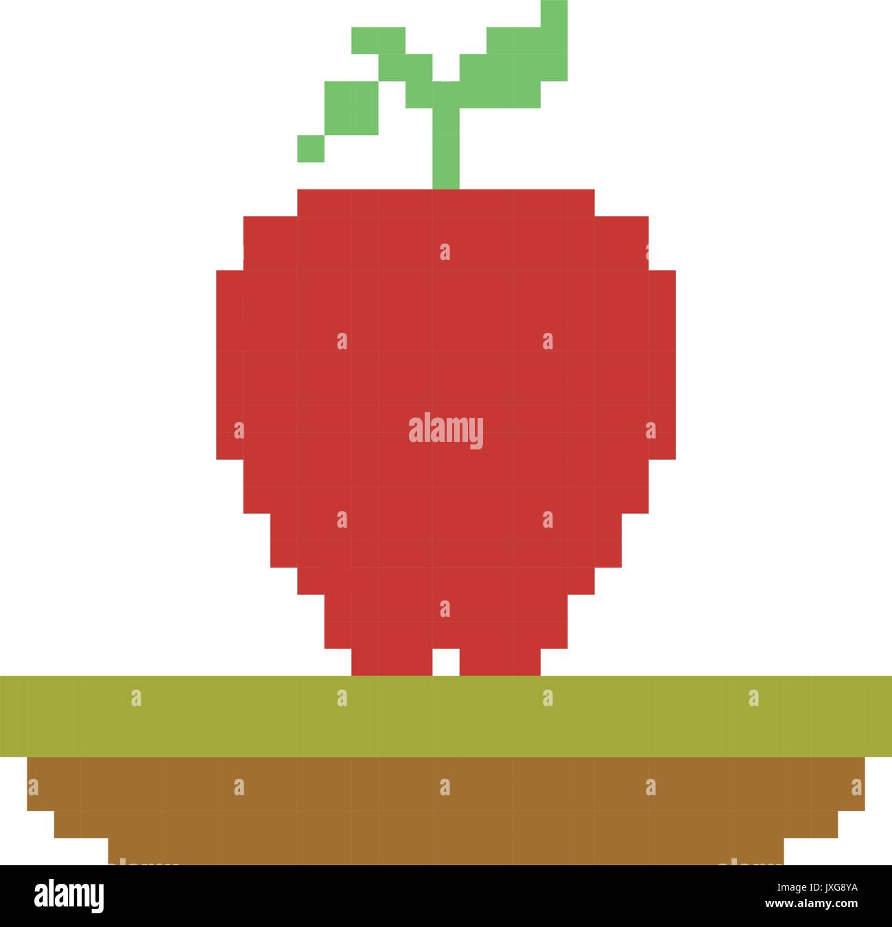 colorful pixelated apple fruit in meadow Stock Vector Image & Art - Alamy