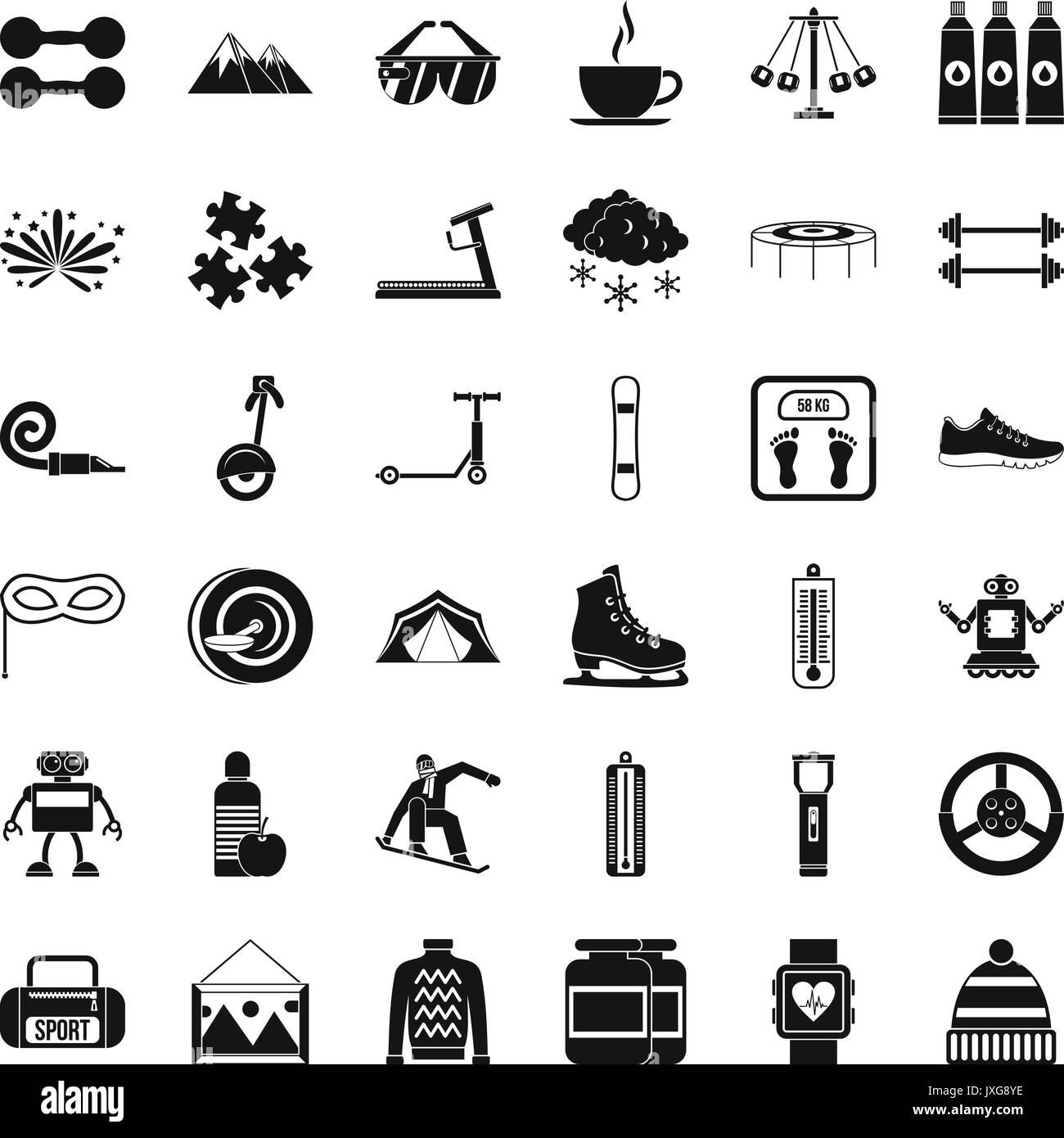 Children activity icons set, simple style Stock Vector Image & Art - Alamy