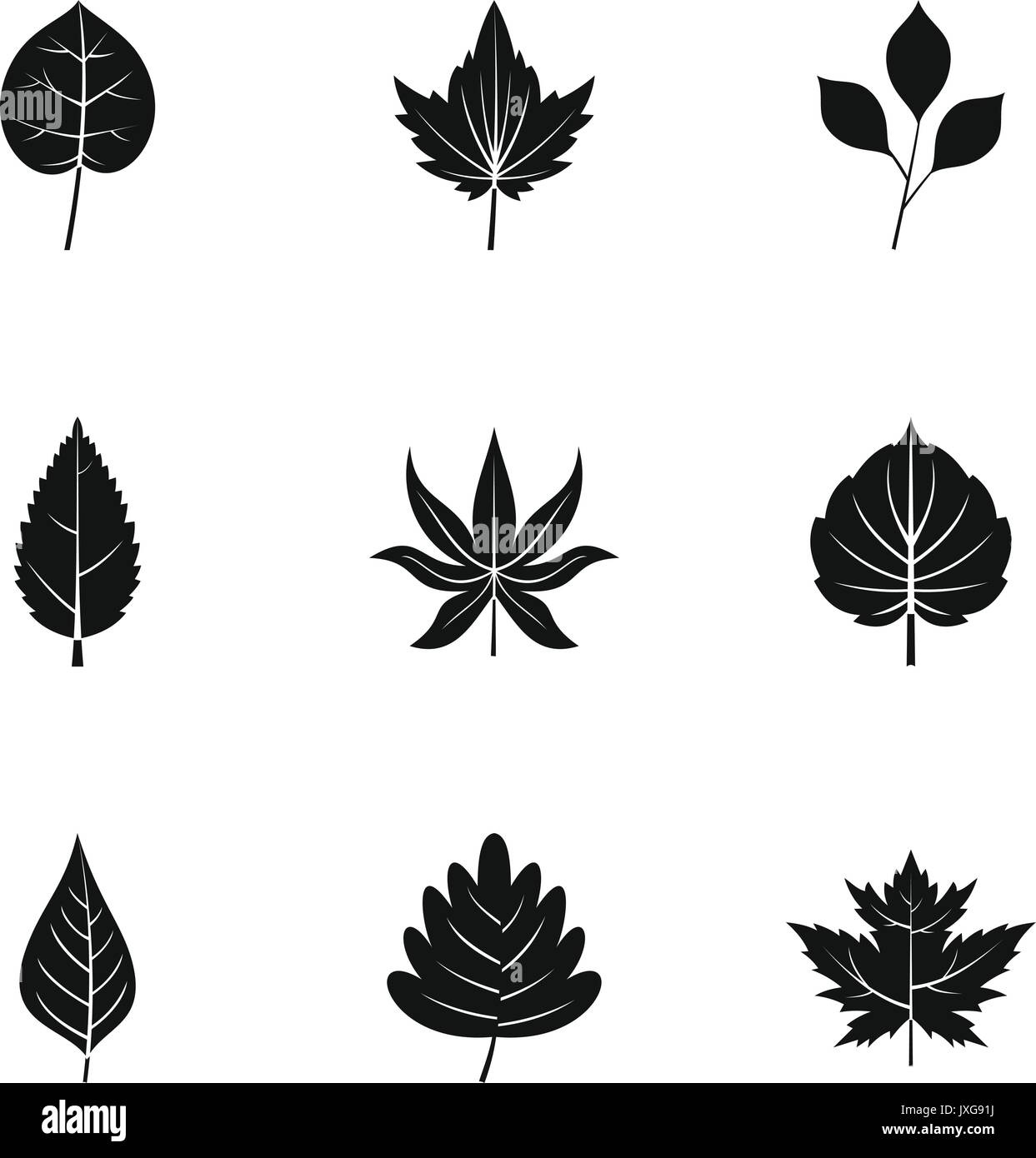 Leaf icons set, simple style Stock Vector Image & Art - Alamy