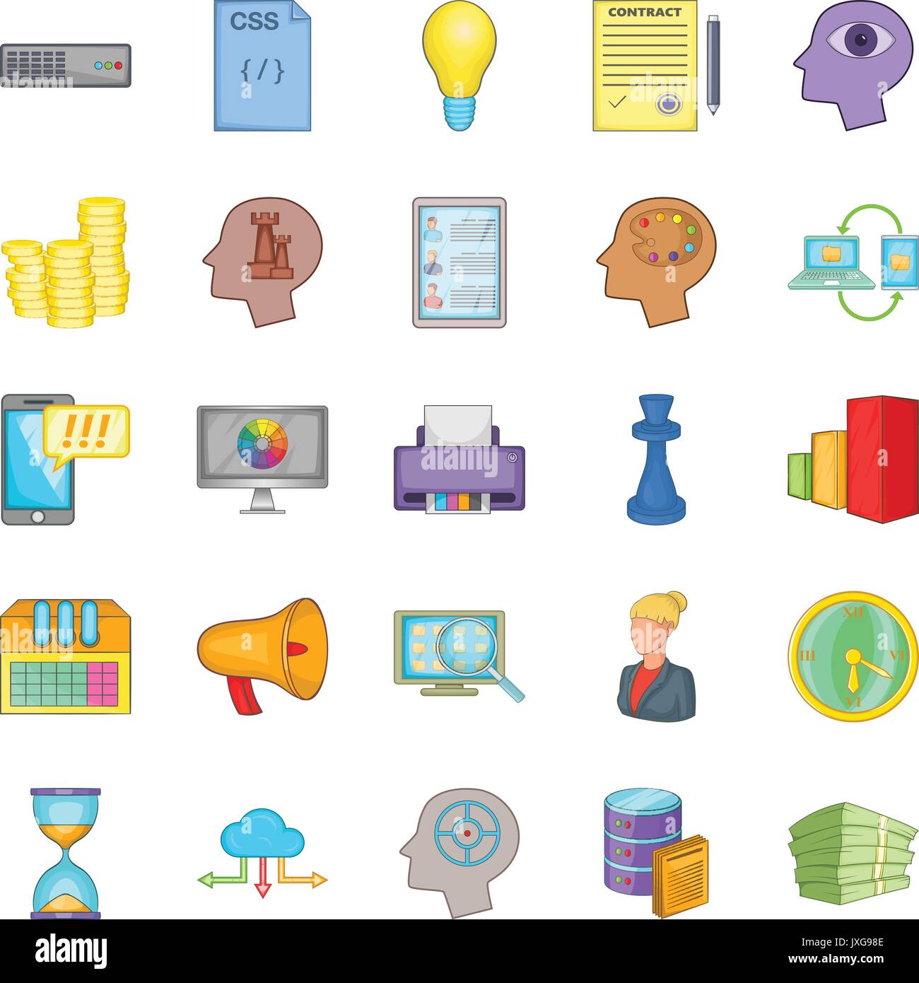 Agency icons set, cartoon style Stock Vector Image & Art - Alamy