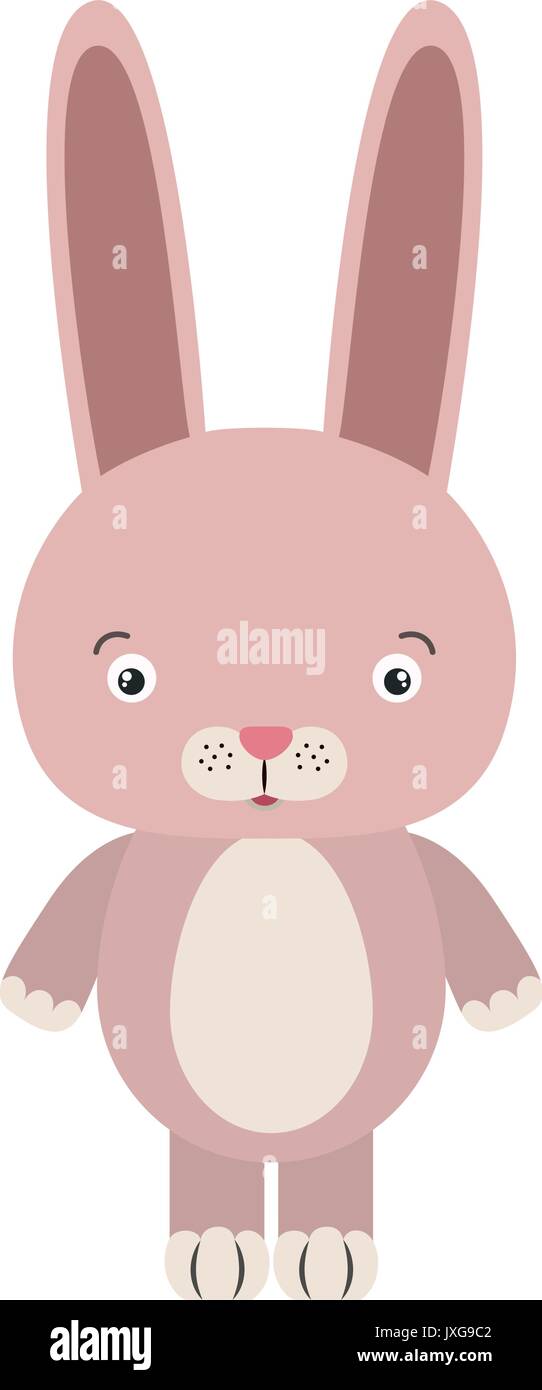 white background with colorful caricature cute rabbit animal Stock ...