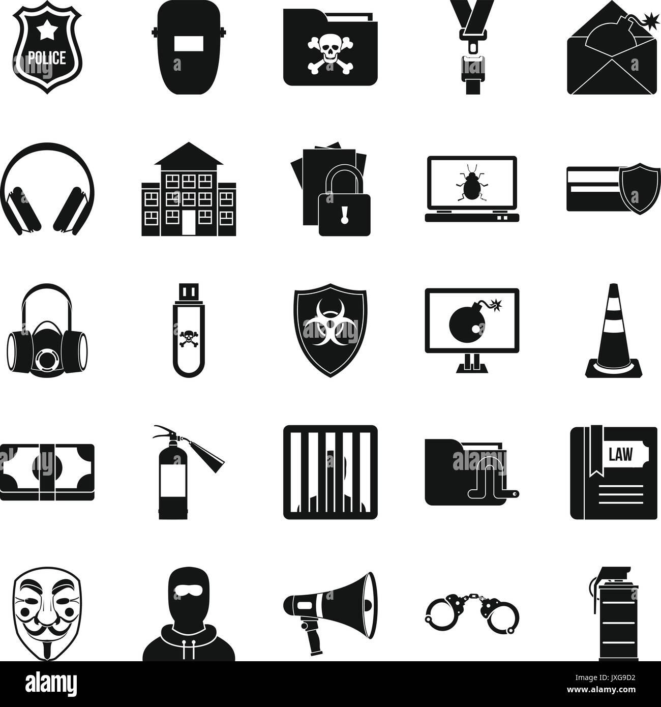 Prosecution icons set, simple style Stock Vector Image & Art - Alamy