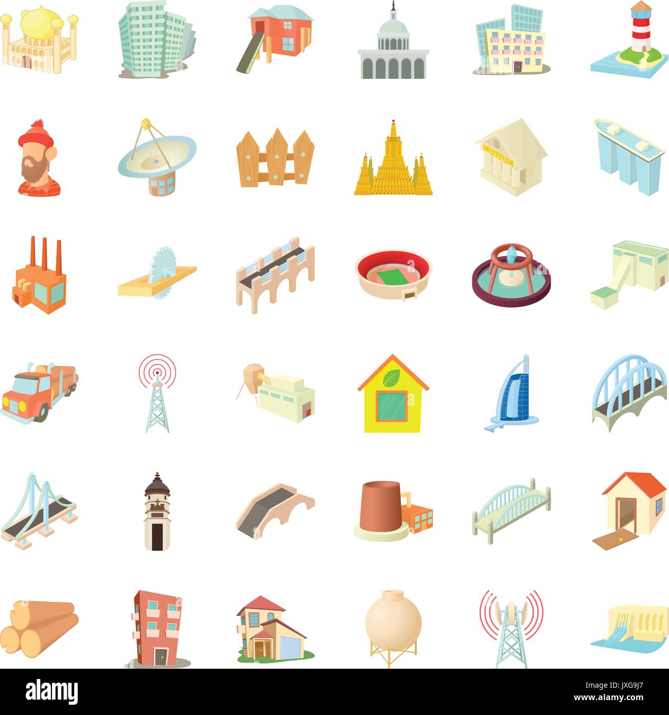 Construction icons set, cartoon style Stock Vector Image & Art - Alamy