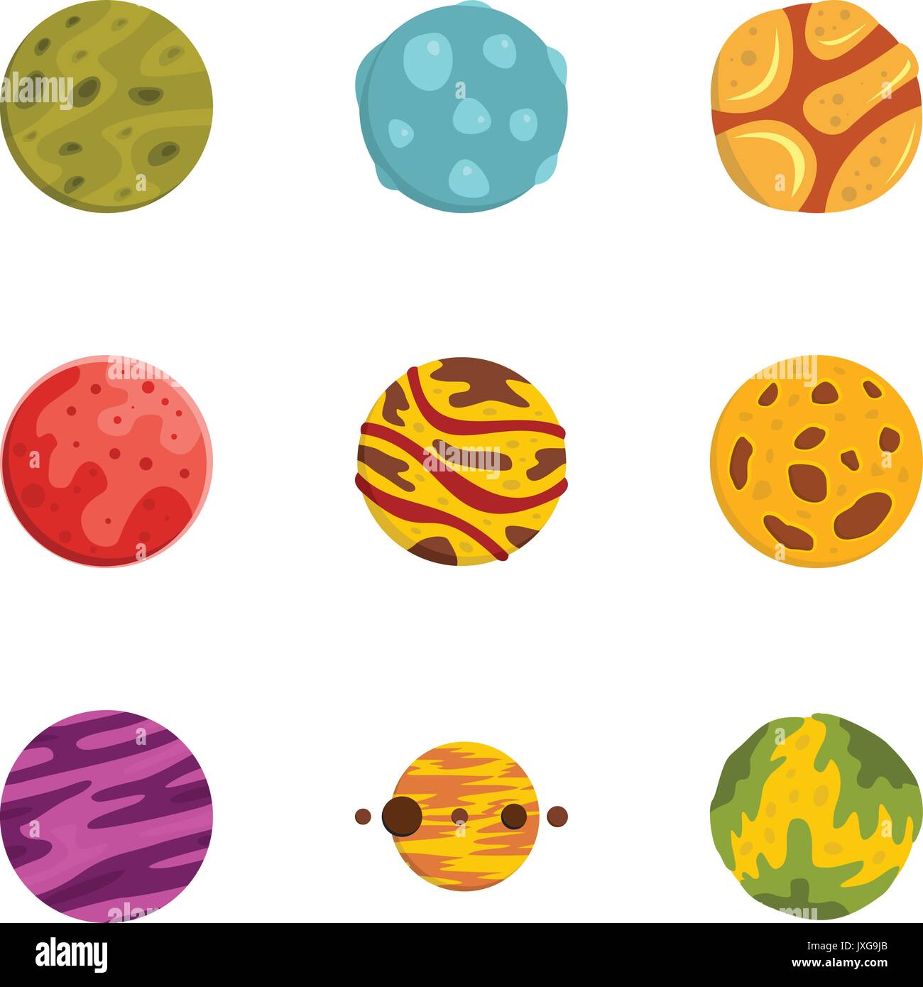 Alien planet icons set, flat style Stock Vector Image & Art - Alamy