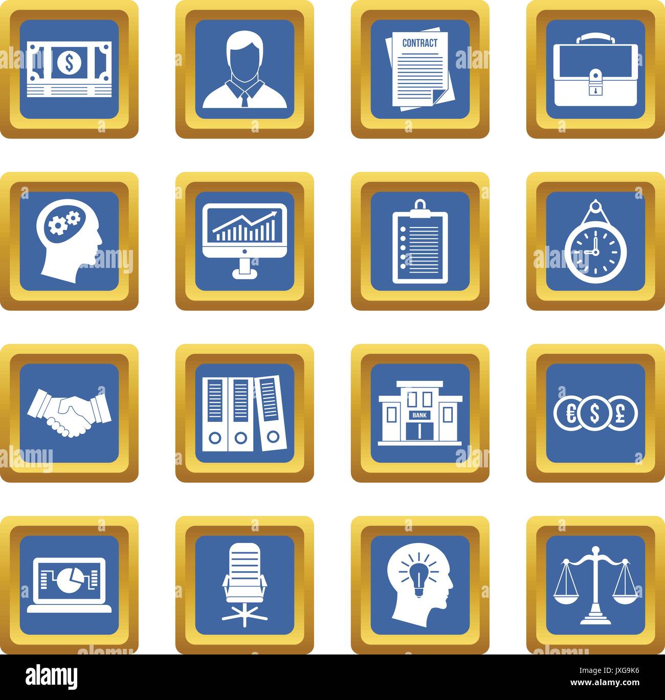 Banking icons set blue Stock Vector Image & Art - Alamy