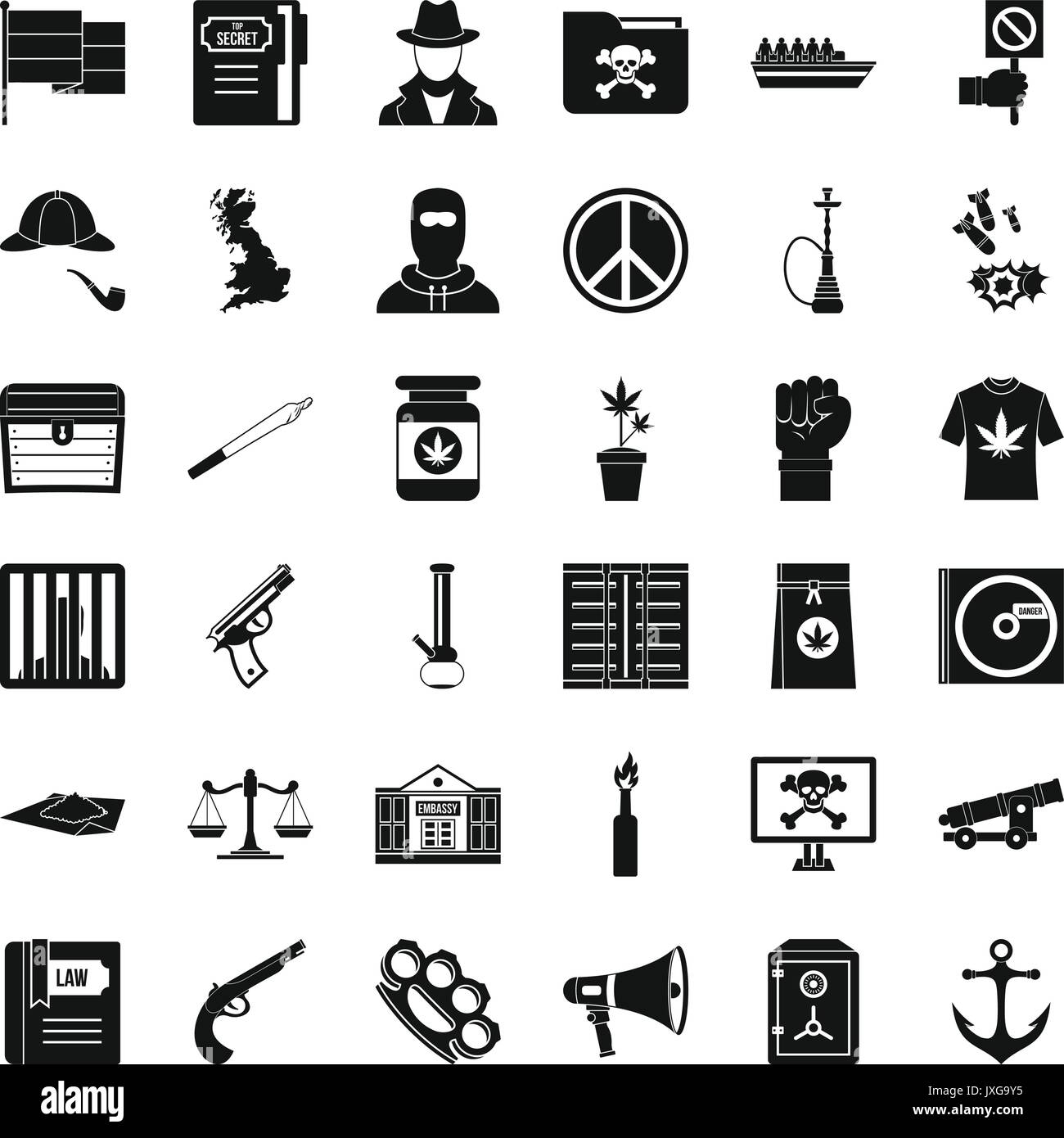 Crime icons set, simple style Stock Vector Image & Art - Alamy