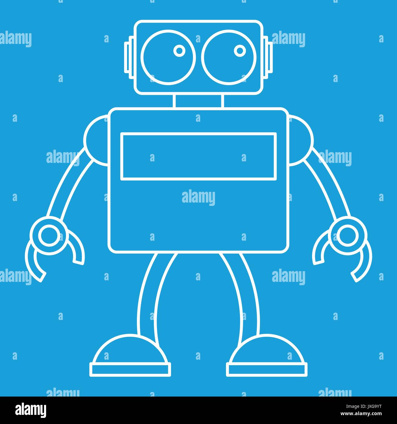 Retro robot icon, outline style Stock Vector Image & Art - Alamy