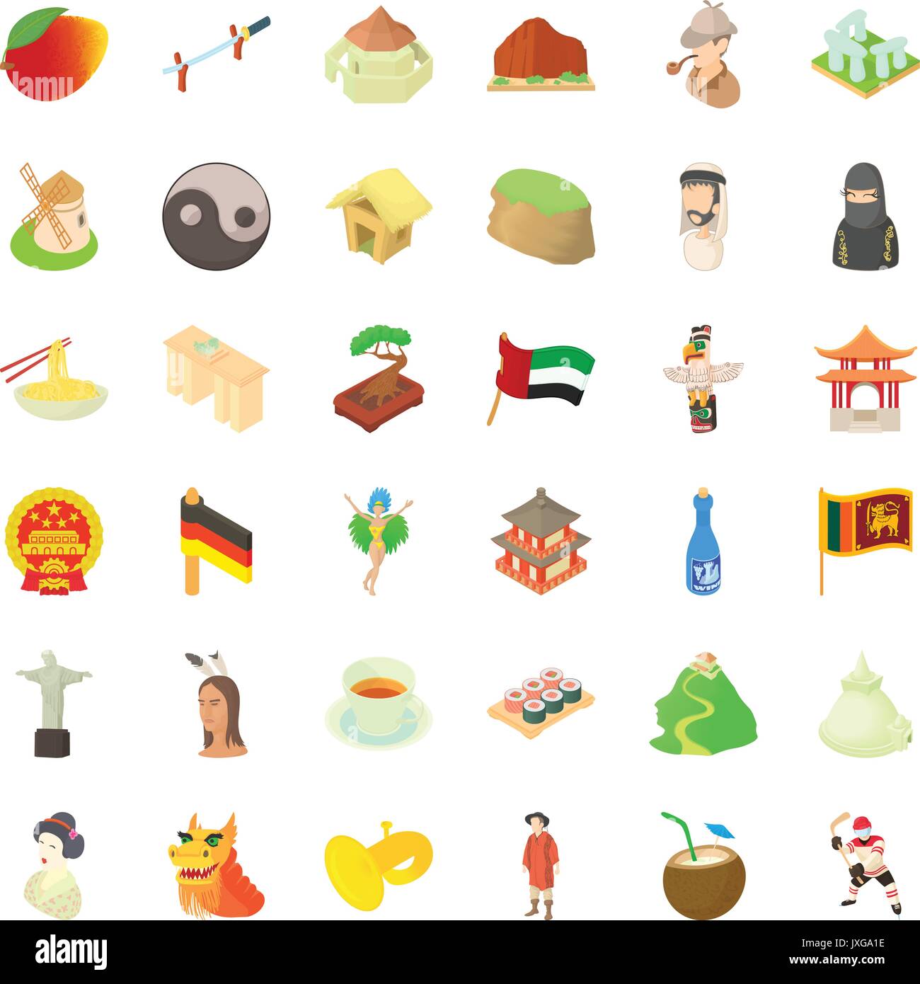 Culture icons set, cartoon style Stock Vector Image & Art - Alamy