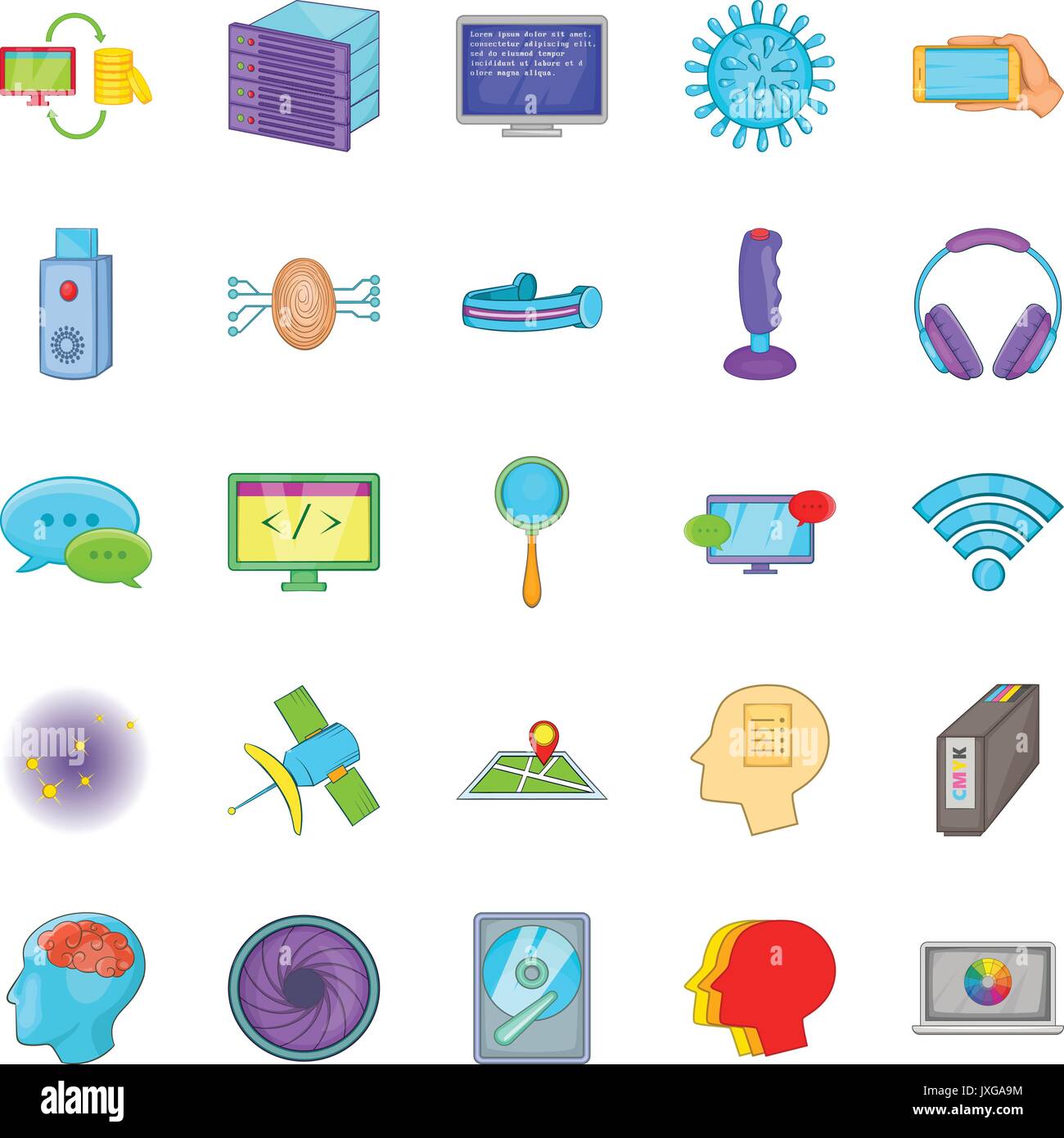 Get information icons set, cartoon style Stock Vector Image & Art - Alamy