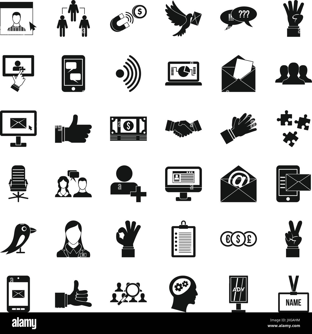 Dialog icons set, simple style Stock Vector Image & Art - Alamy