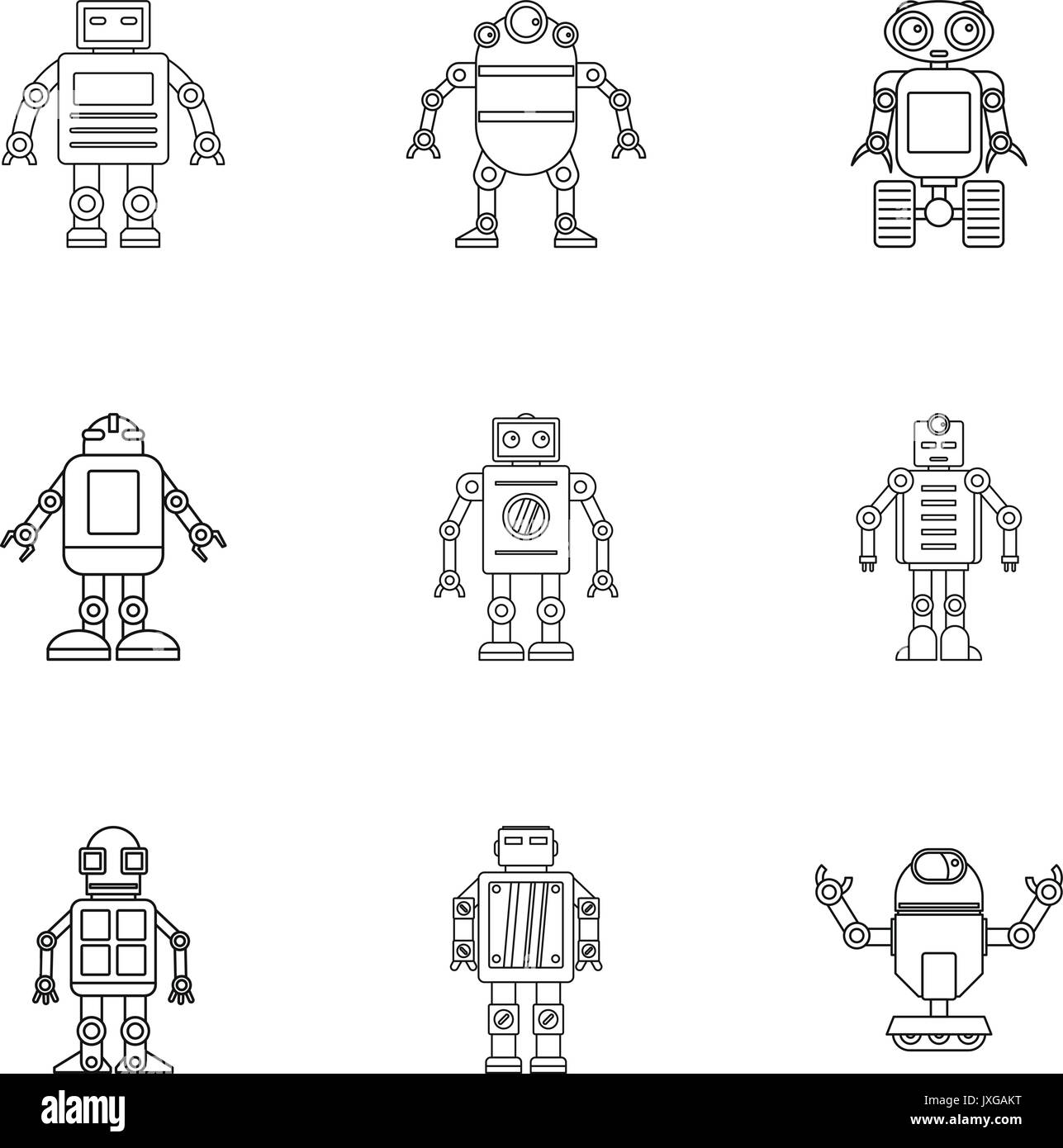 Android icons set, outline style Stock Vector Image & Art - Alamy