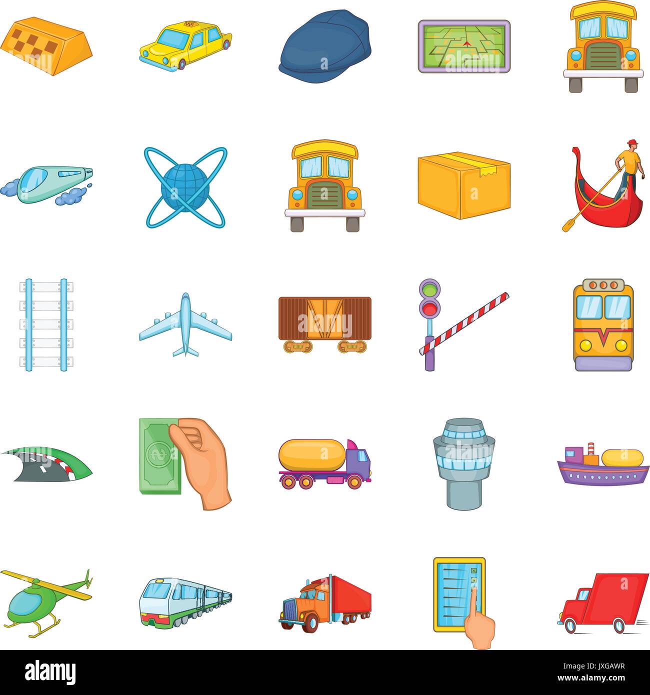 Freight transportation icons set, cartoon style Stock Vector Image ...