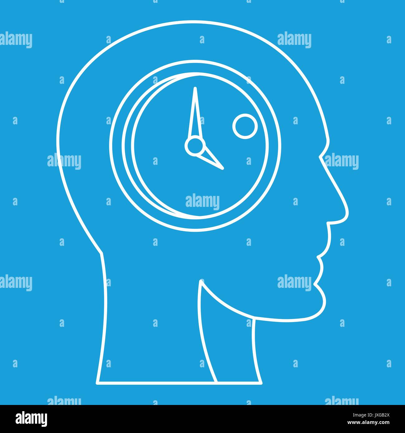 Head with clock inside icon, outline style Stock Vector Image & Art - Alamy